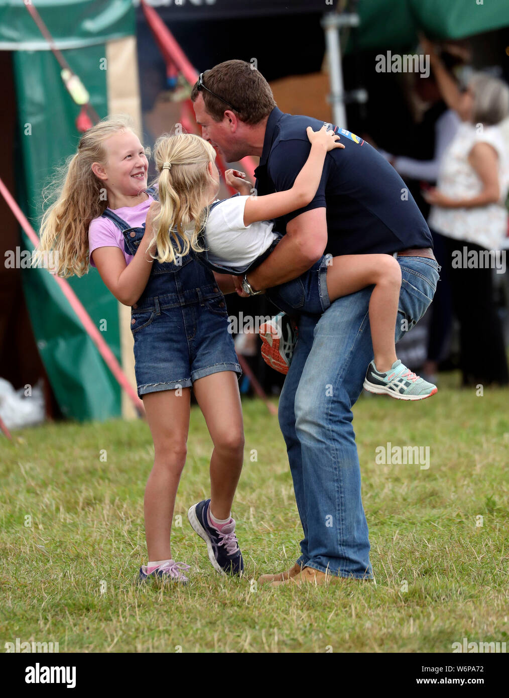 Peter Phillips with his children Savannah (left) and Isla during the ...