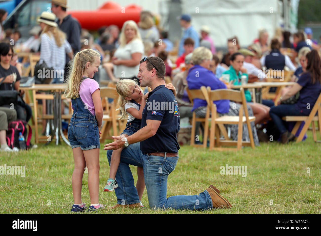 Peter Phillips with his children Savannah (left) and Isla during the ...