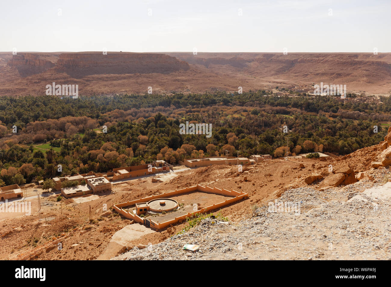 Aerial view of Tinghir area. Tinghir is a city in the region of Drâa ...