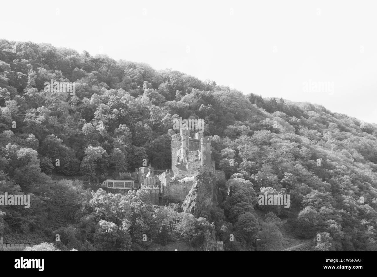 Rheinstein Castle, Germany - 27 April 2019: View of the Castle in the ...