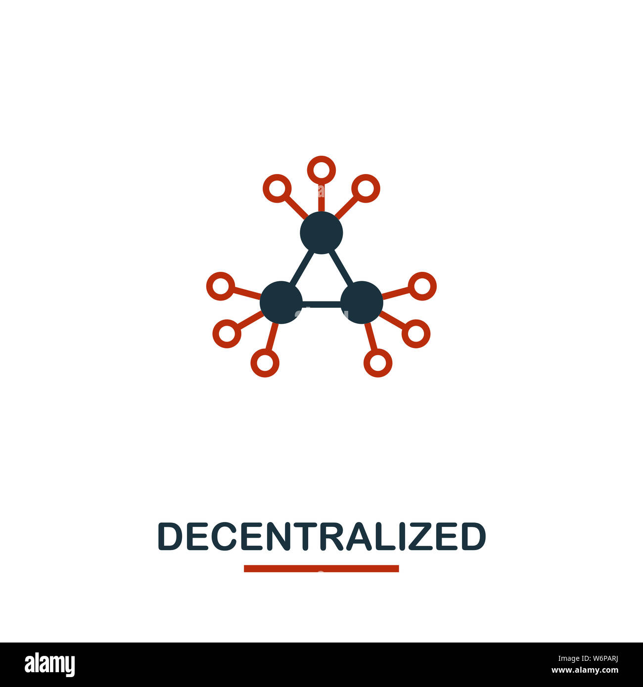 Decentralized icon. Creative two colors design from crypto currency ...