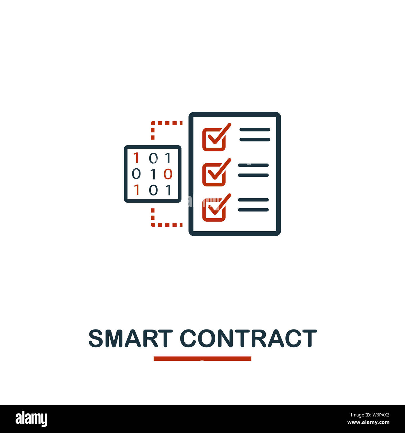 Smart Contract icon. Creative two colors design from crypto currency ...