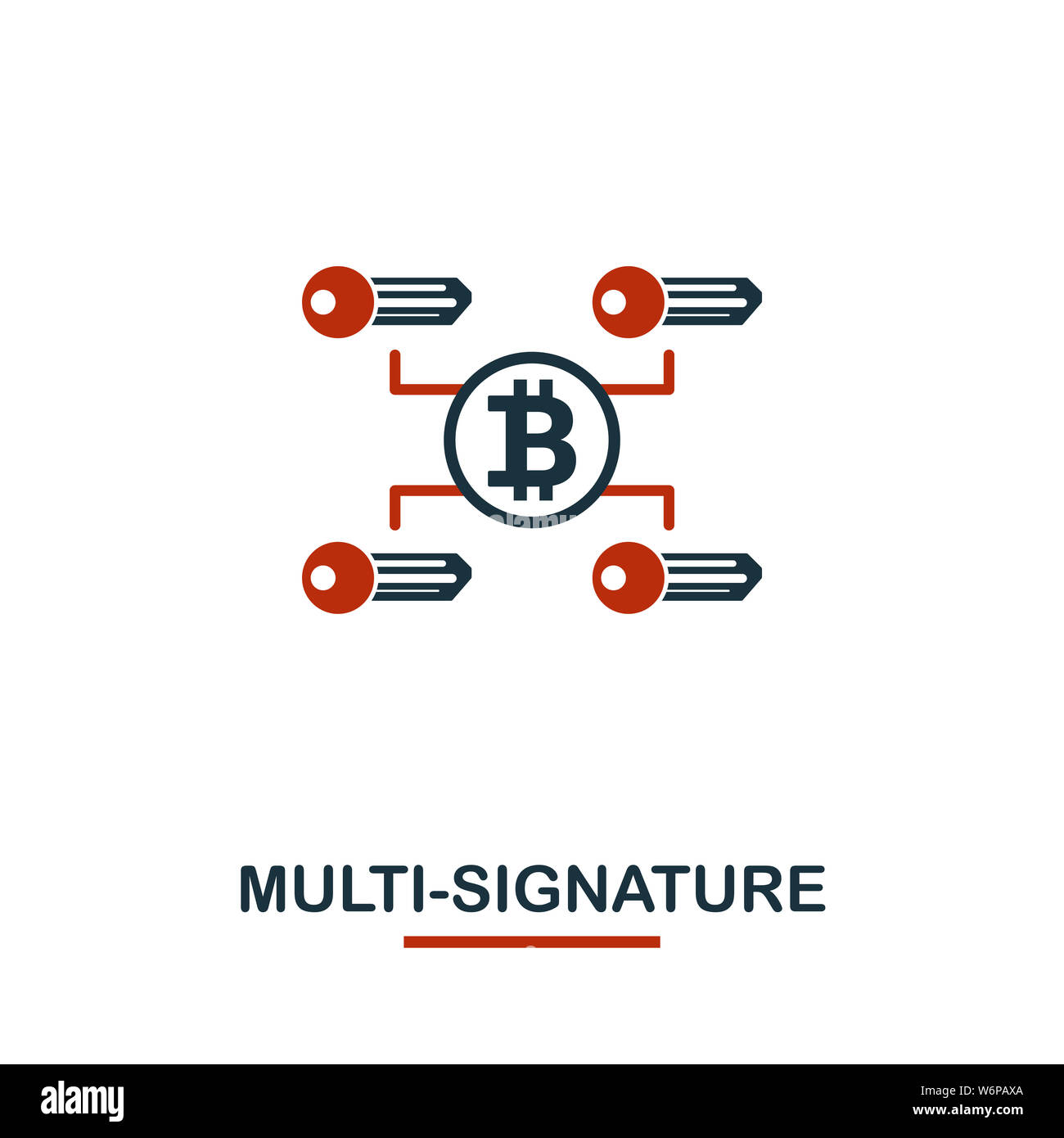 Multi-Signature icon. Creative two colors design from crypto currency ...