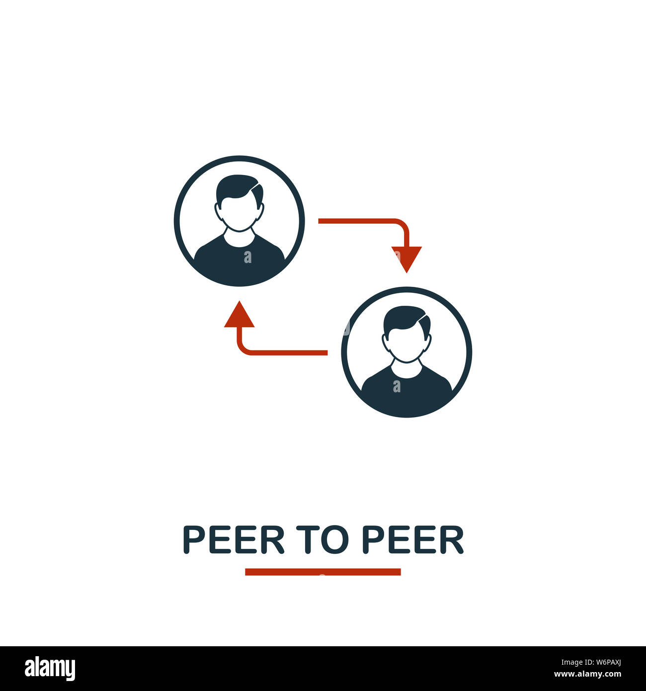 Peer To Peer icon. Creative two colors design from crypto currency ...