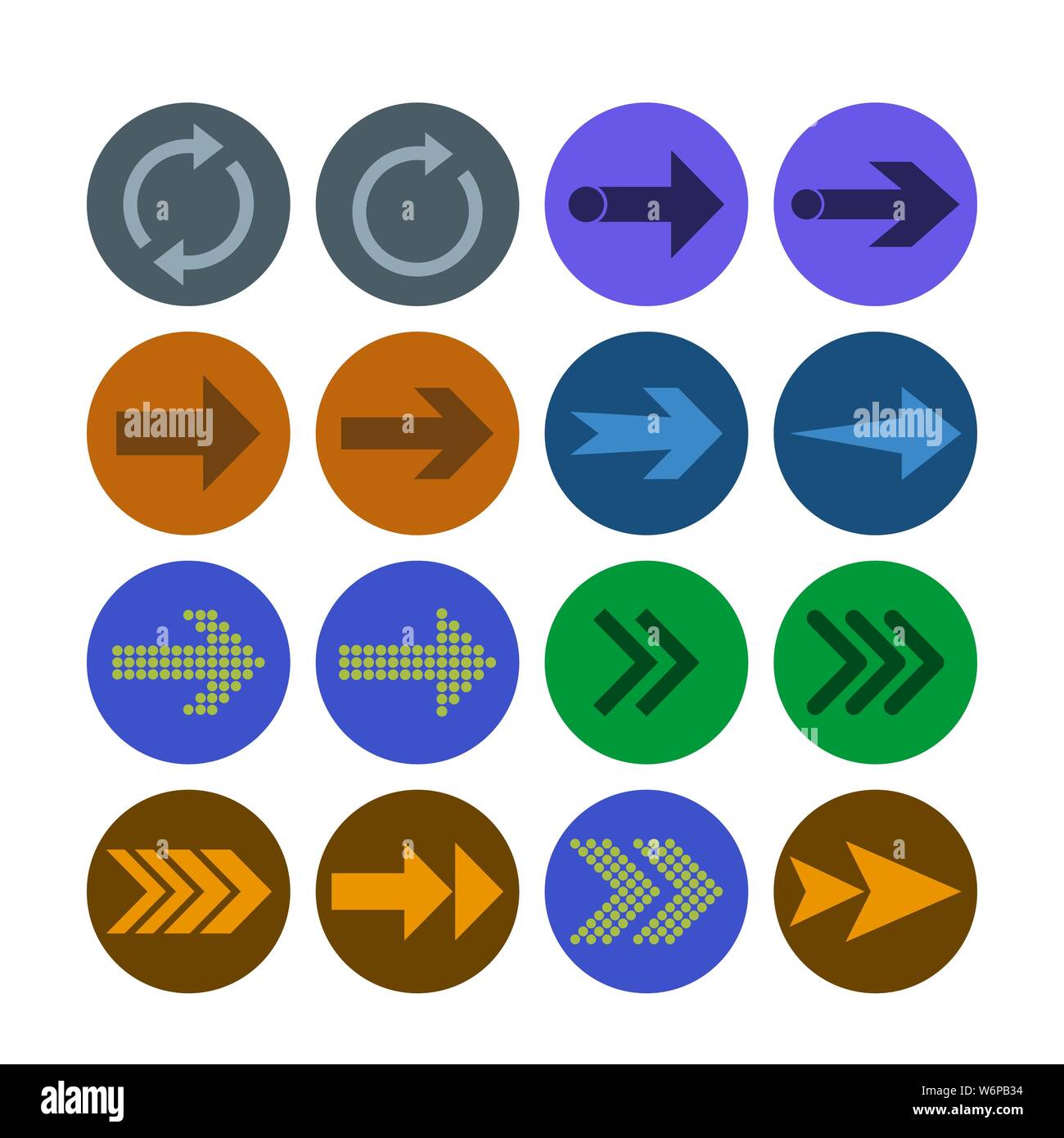 Vector illustration, flat design. Arrow icon set Stock Vector Image ...