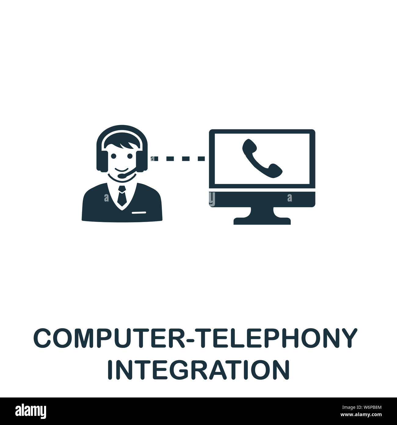 Computer-Telephony Integration icon symbol. Creative sign from icons ...