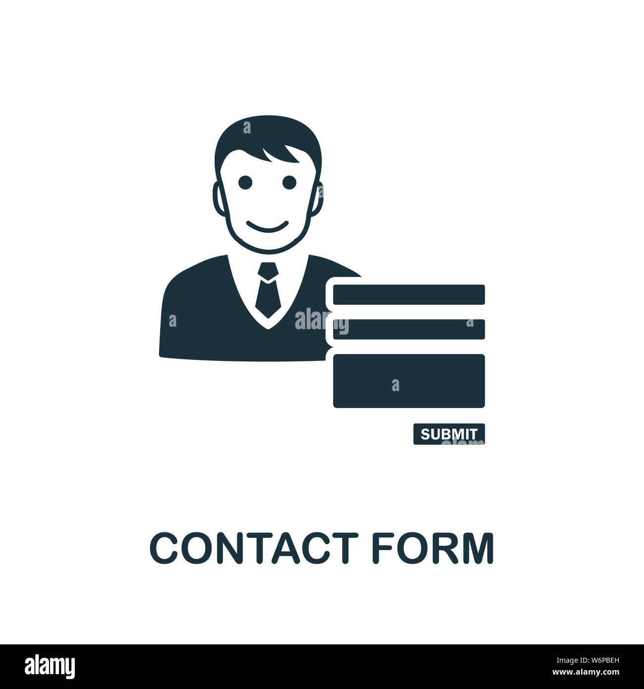 Contact Form icon symbol. Creative sign from icons collection. Filled ...