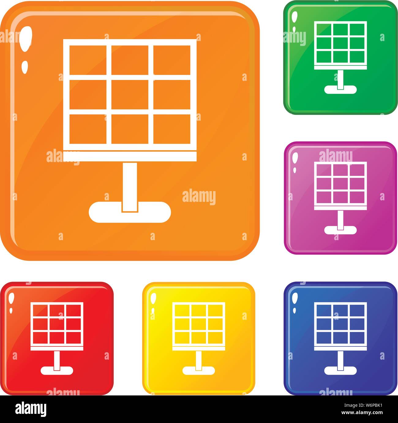 Solar battery icons set vector color Stock Vector Image & Art - Alamy