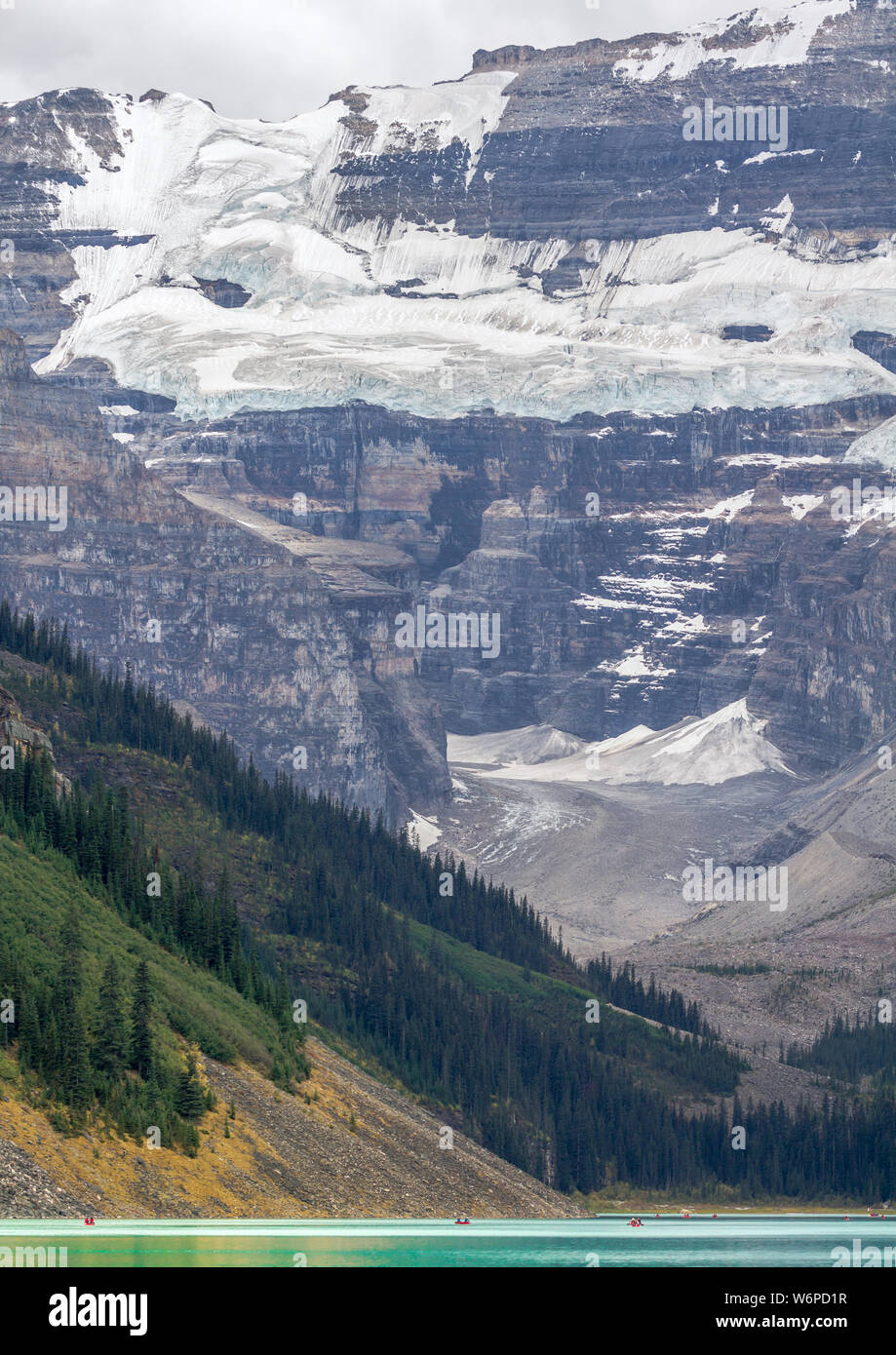 Telephoto view of Lake Louise in Banff National Park, Canada. Dramatic ...