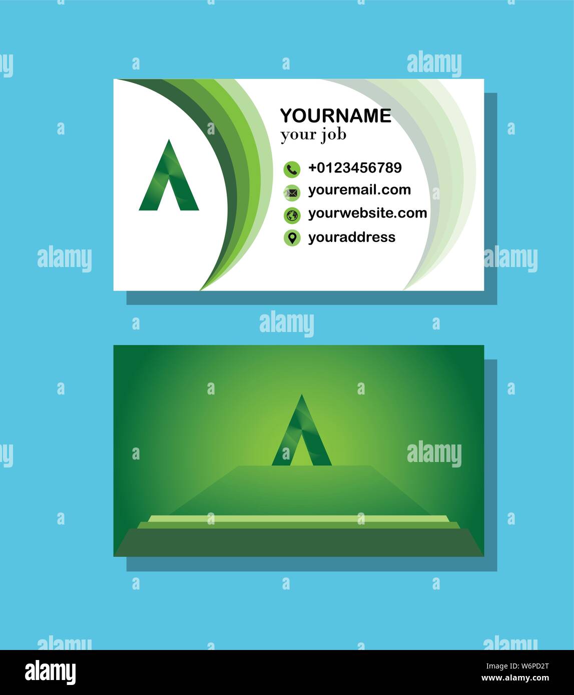 Green business card template Stock Vector Image & Art - Alamy