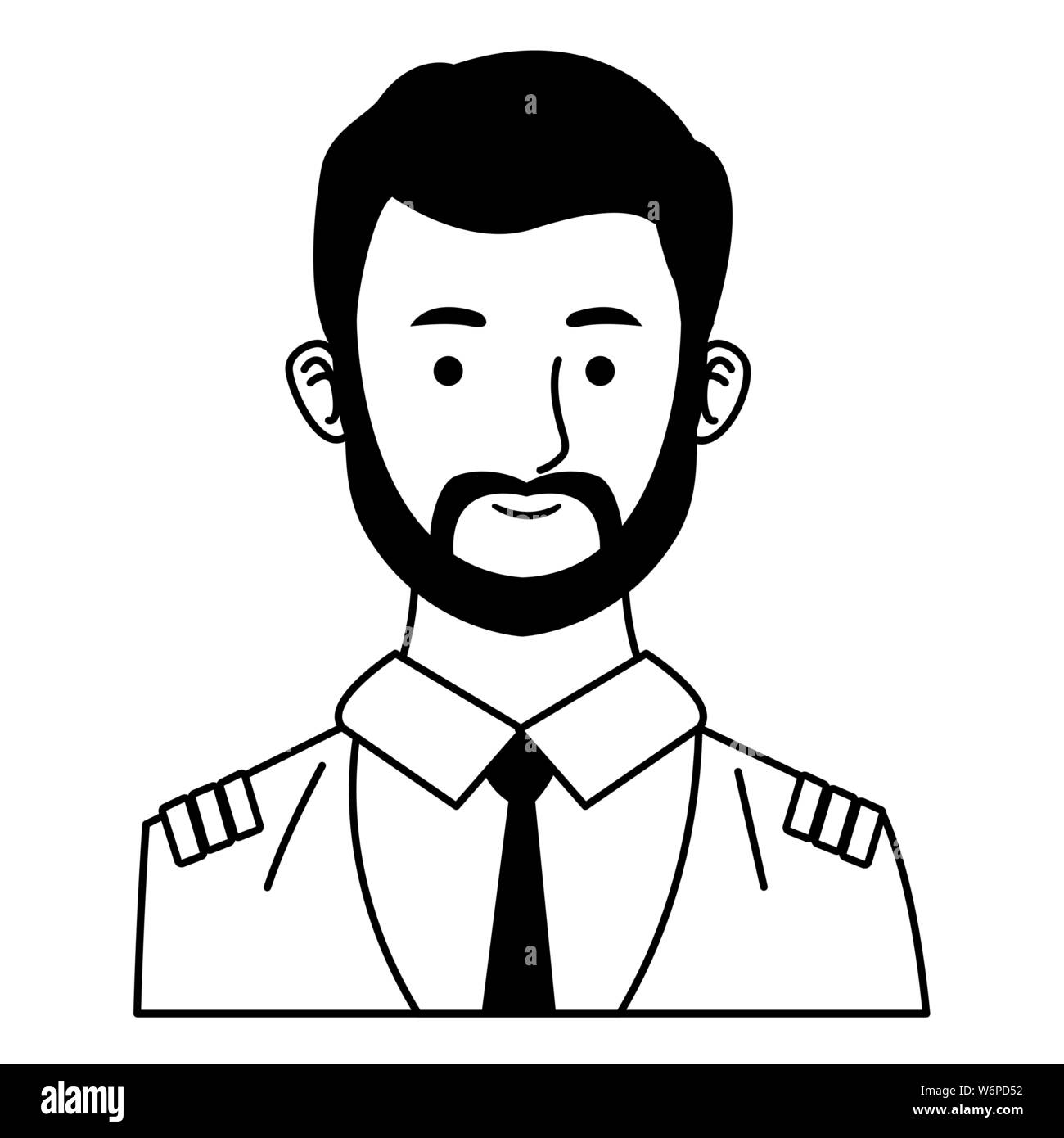Pilot Cartoon Black And White