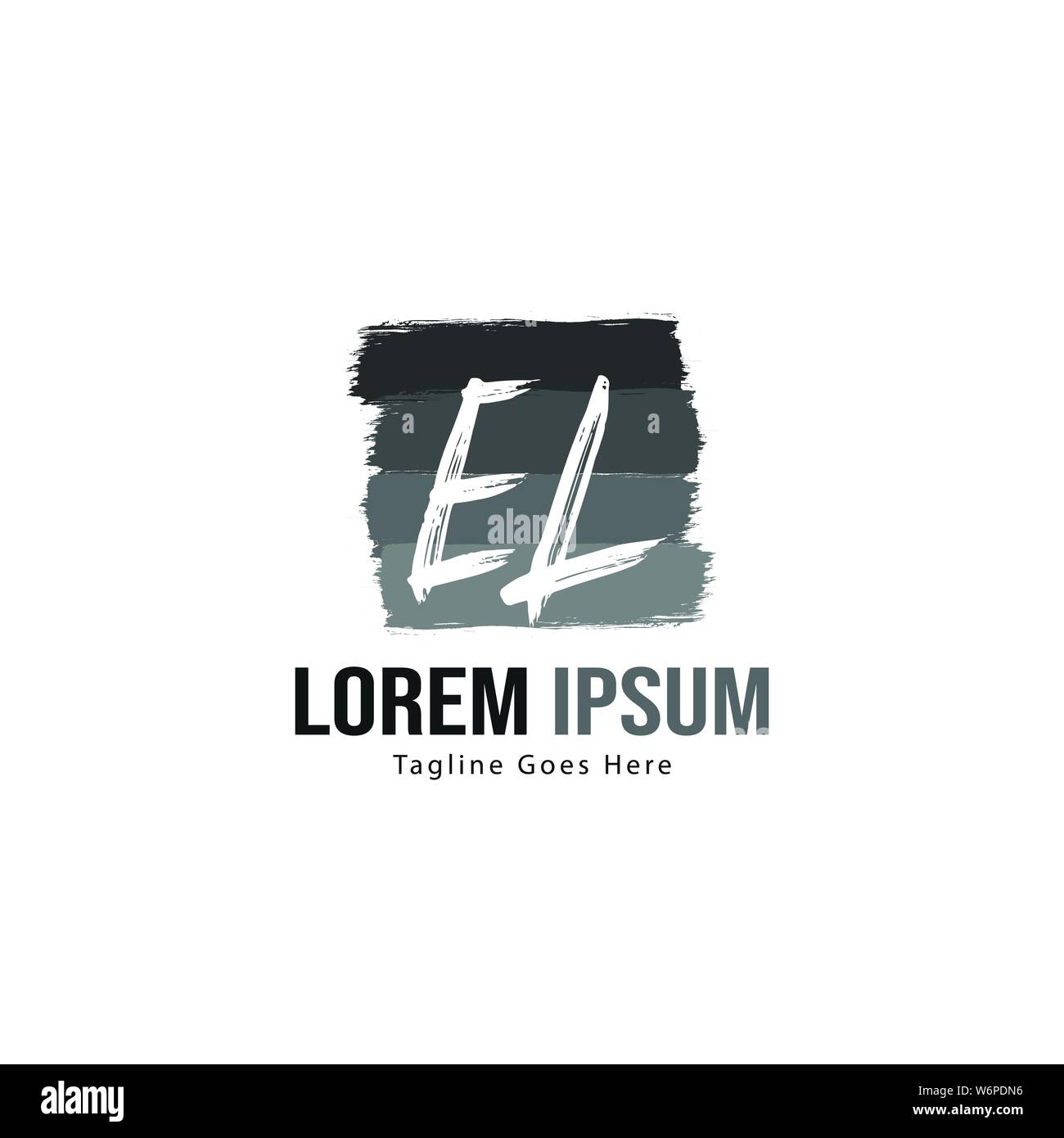 Initial EL logo template with modern frame. Minimalist EL letter logo vector illustration design ...