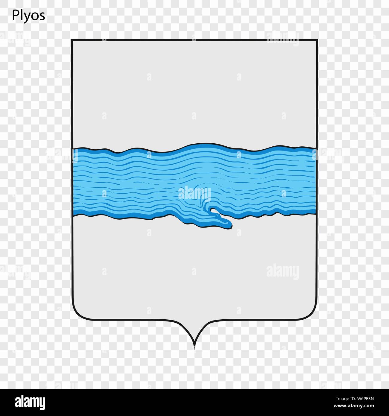 Emblem of Plyos. City of Russia. Vector illustration Stock Vector Image ...