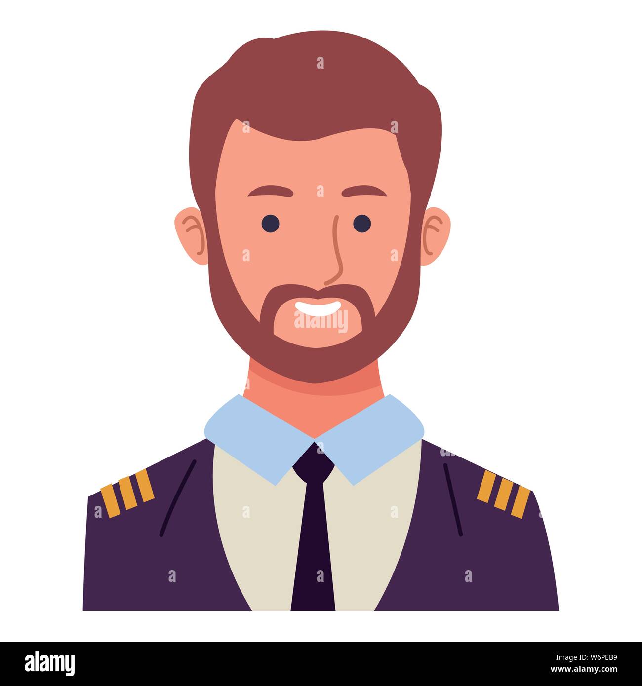 Airliner pilot smiling profile cartoon Stock Vector Image & Art - Alamy