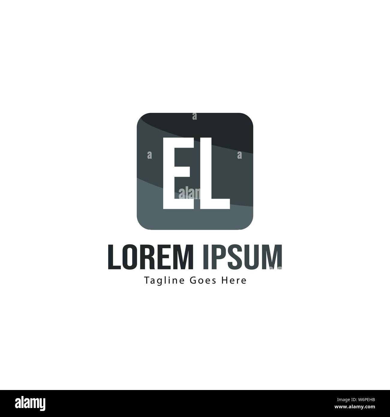 Initial EL logo template with modern frame. Minimalist EL letter logo ...