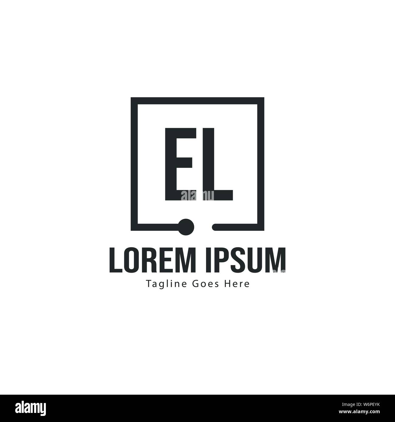 Initial EL logo template with modern frame. Minimalist EL letter logo ...