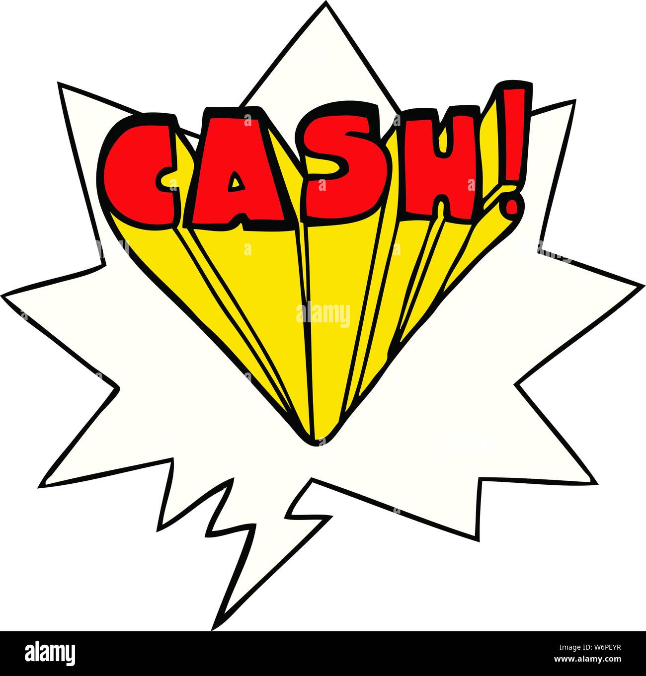 cartoon word cash with speech bubble Stock Vector Image & Art - Alamy