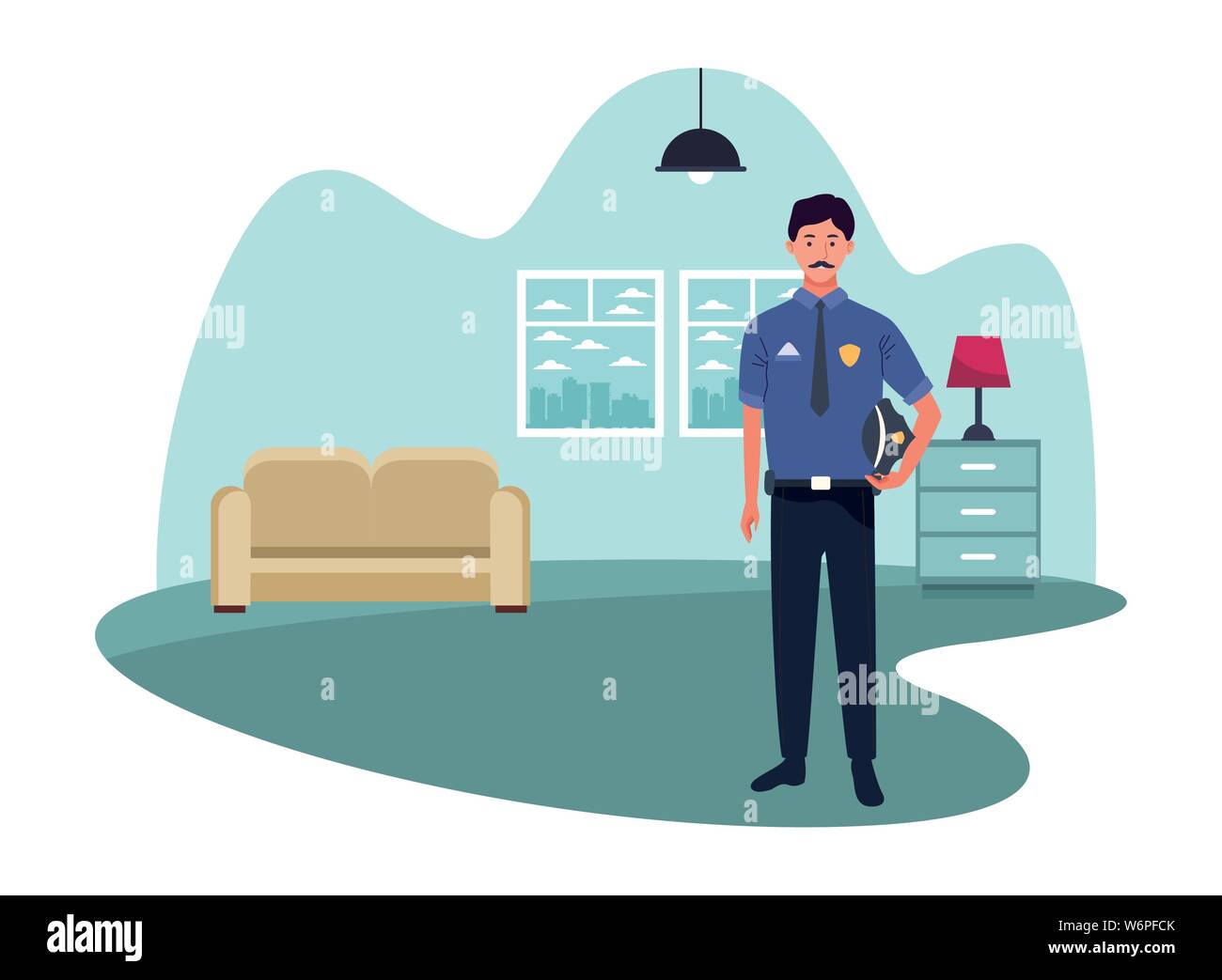 Interview police officer Stock Vector Images - Alamy
