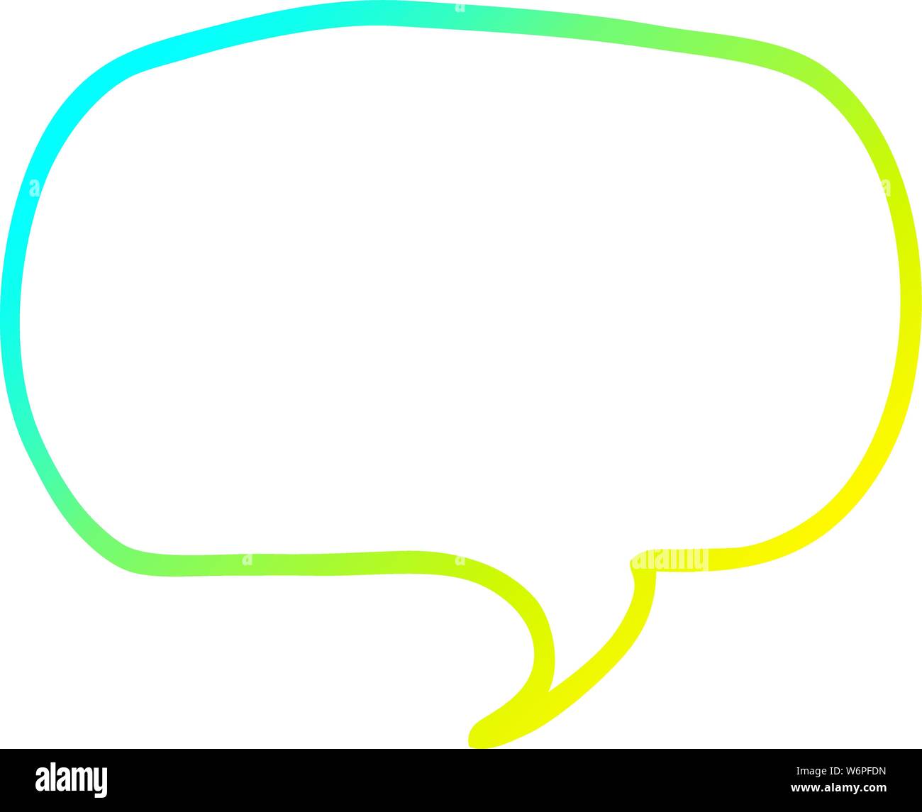 cold gradient line drawing of a cartoon speech bubble Stock Vector ...