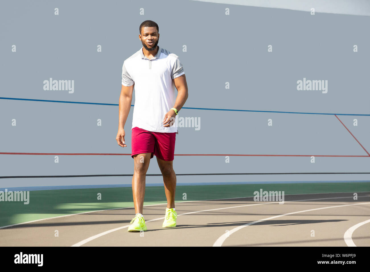 Fit young man walking alone hi-res stock photography and images - Alamy