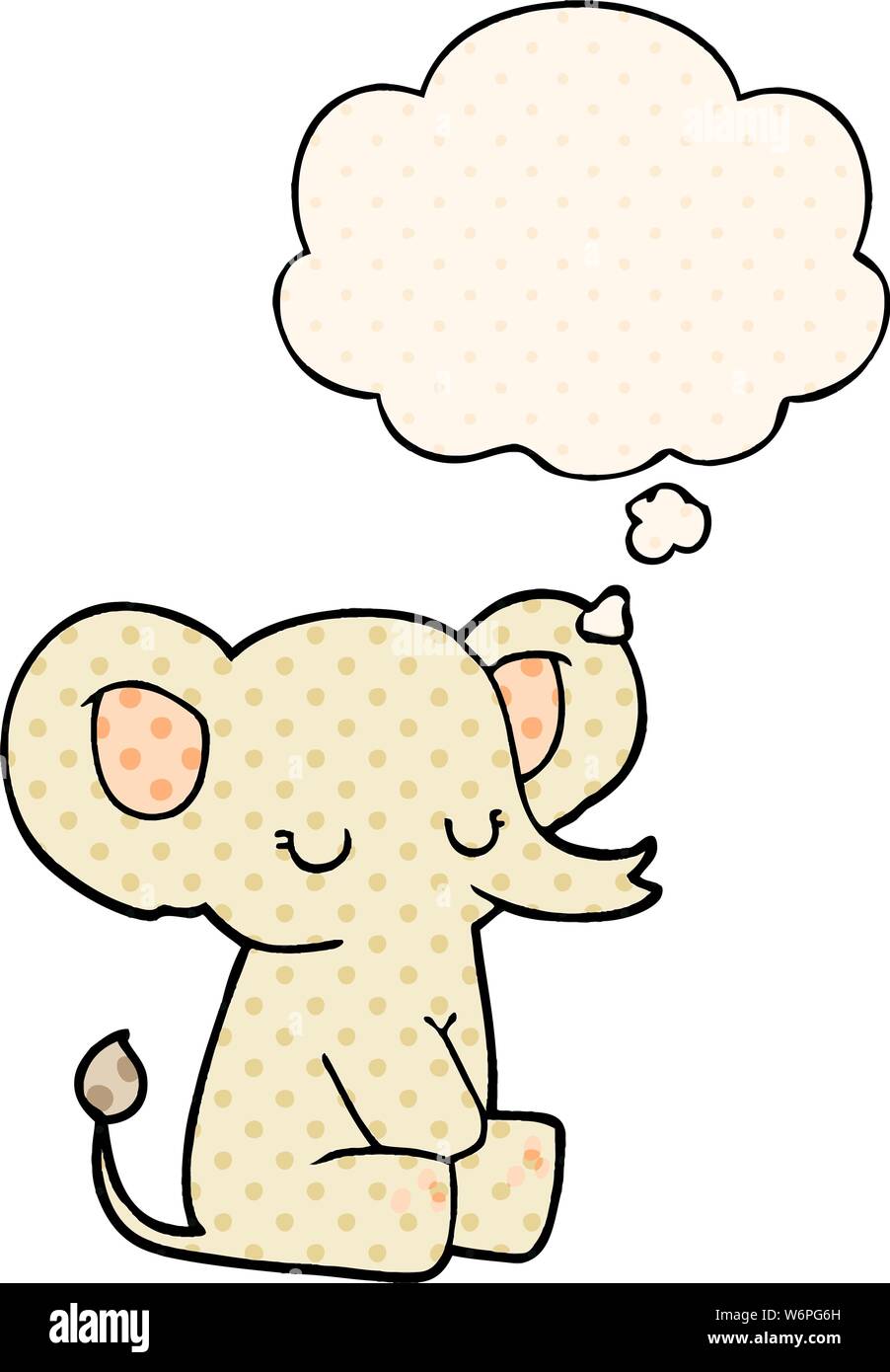 cartoon elephant with thought bubble in comic book style Stock Vector ...