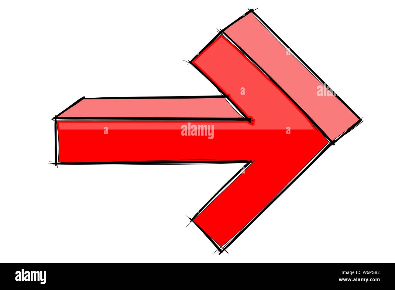 Arrow sign. Red hand drawn sketch Stock Vector Image & Art - Alamy