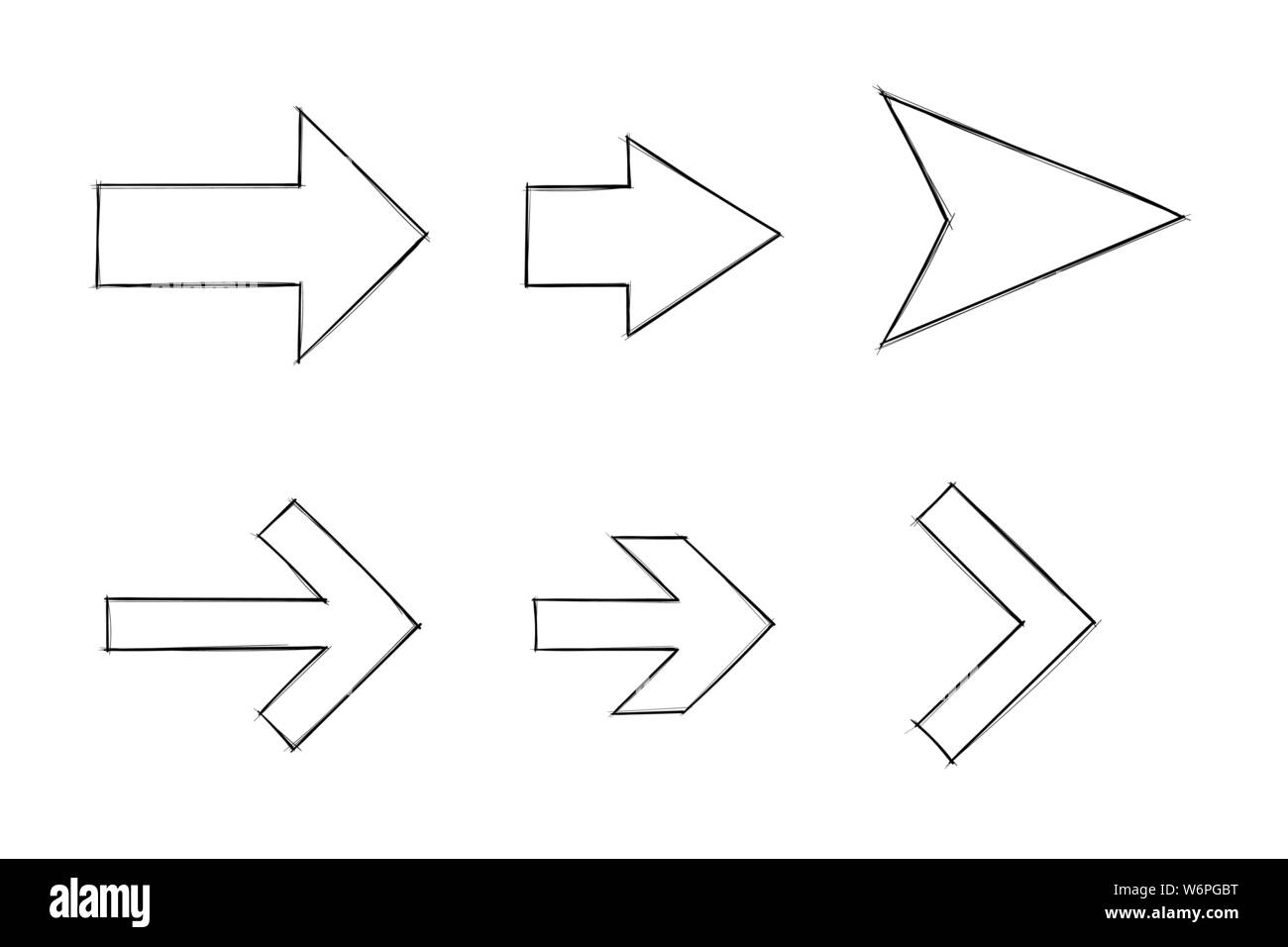 Arrows with outline Cut Out Stock Images & Pictures - Alamy