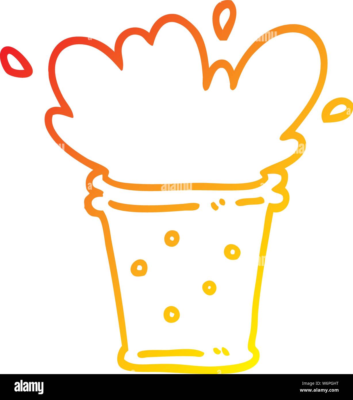 warm gradient line drawing of a cartoon fizzy drink Stock Vector Image ...