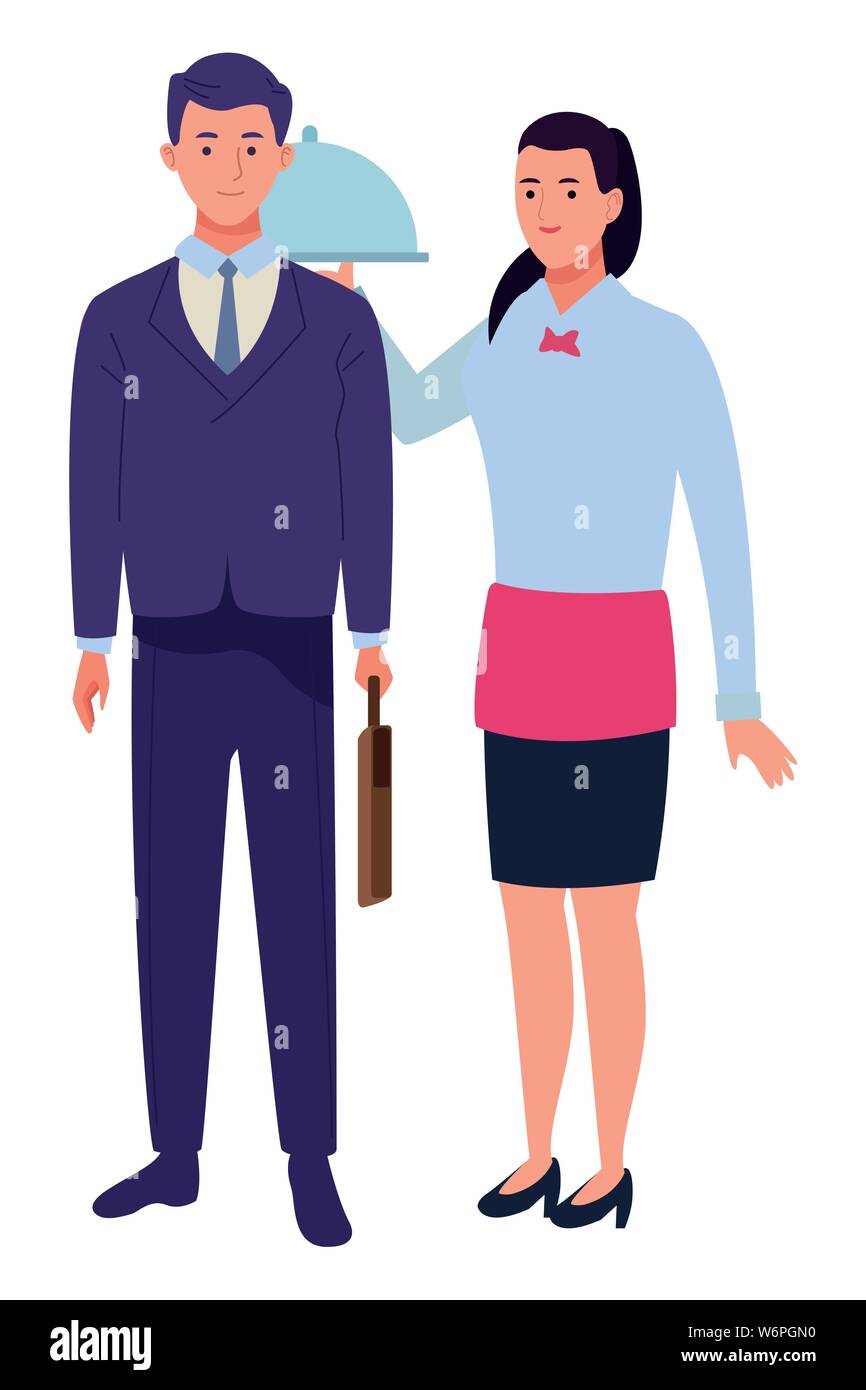 Professionals workers couple smiling cartoons Stock Vector Image & Art ...