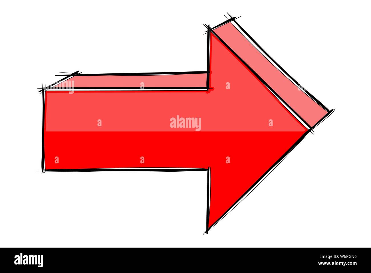 Arrow sign. Red hand drawn sketch Stock Vector Image & Art - Alamy