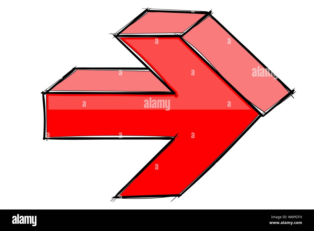 Arrow sign. Red hand drawn sketch Stock Vector Image & Art - Alamy