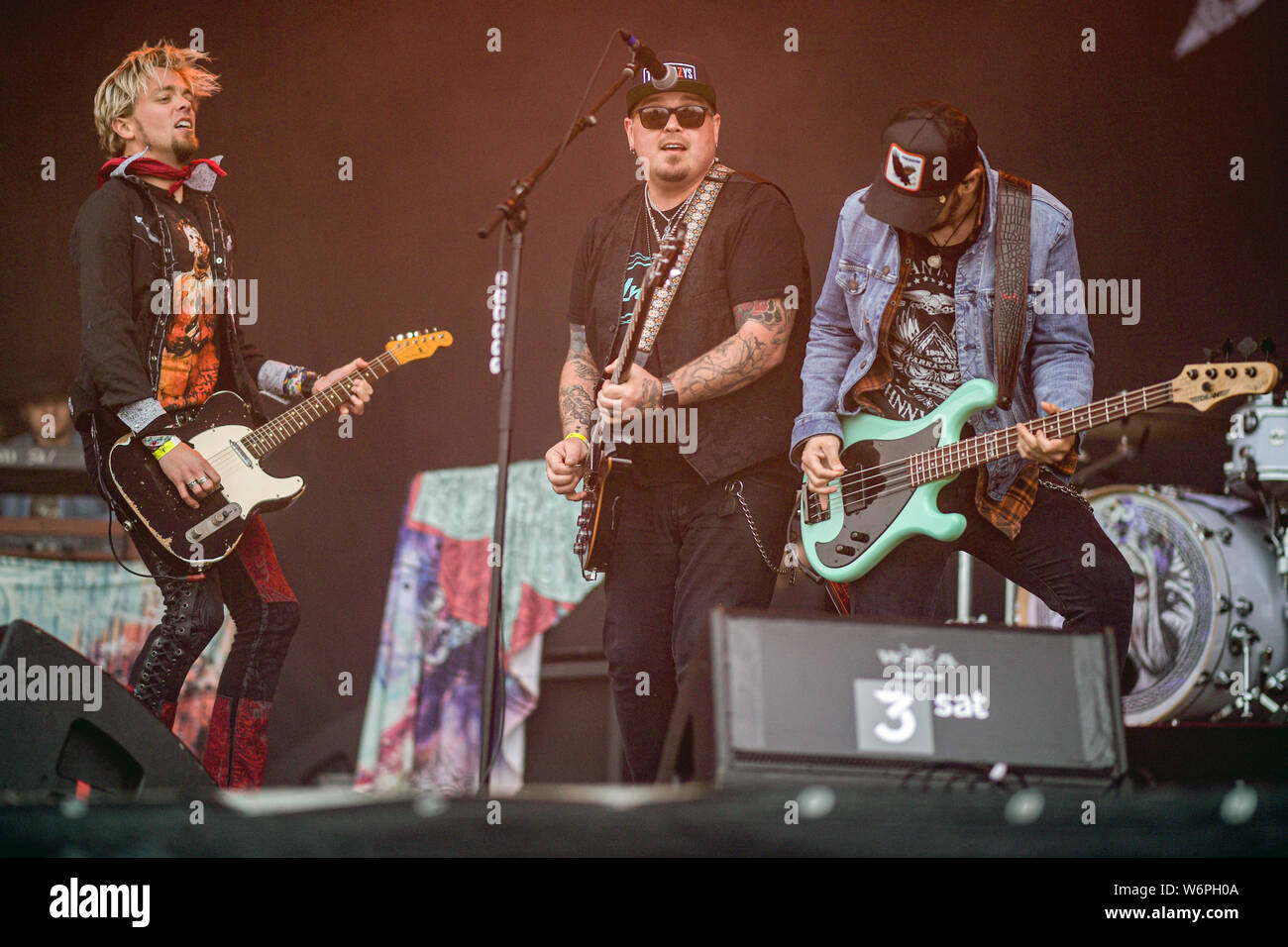Wacken, Germany. 02nd Aug, 2019. Ben Wells (l-r), guitarist, Chris ...