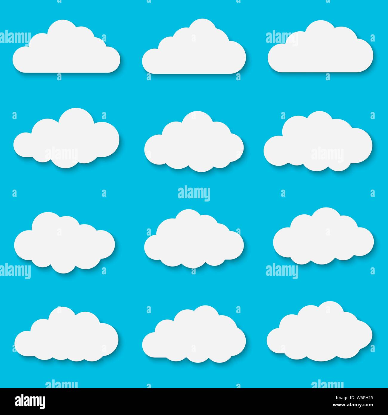 Set of cut out paper clouds . Template for your design Stock Vector ...