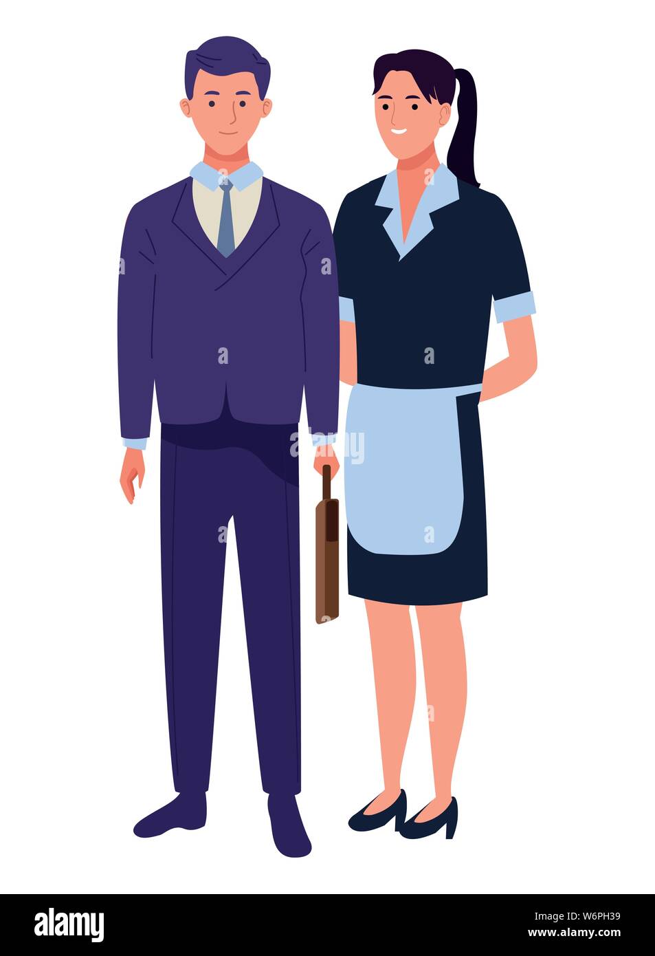 Professionals workers couple smiling cartoons Stock Vector Image & Art ...