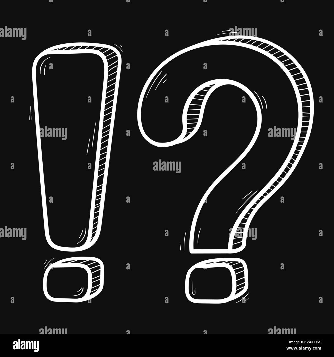 Question exclamation marks symbol Black and White Stock Photos & Images ...