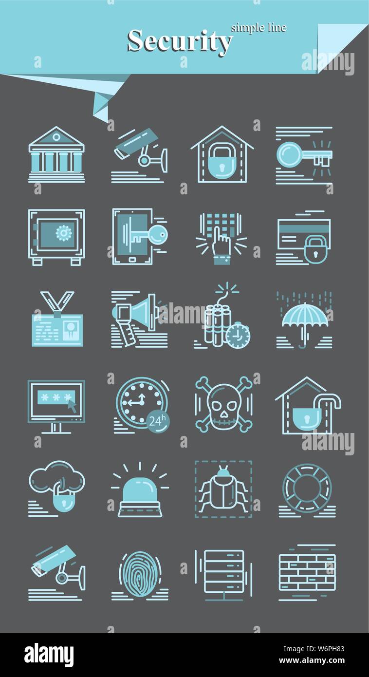 Vector security icon,sign,symbol ,pictogram collection Stock Vector ...