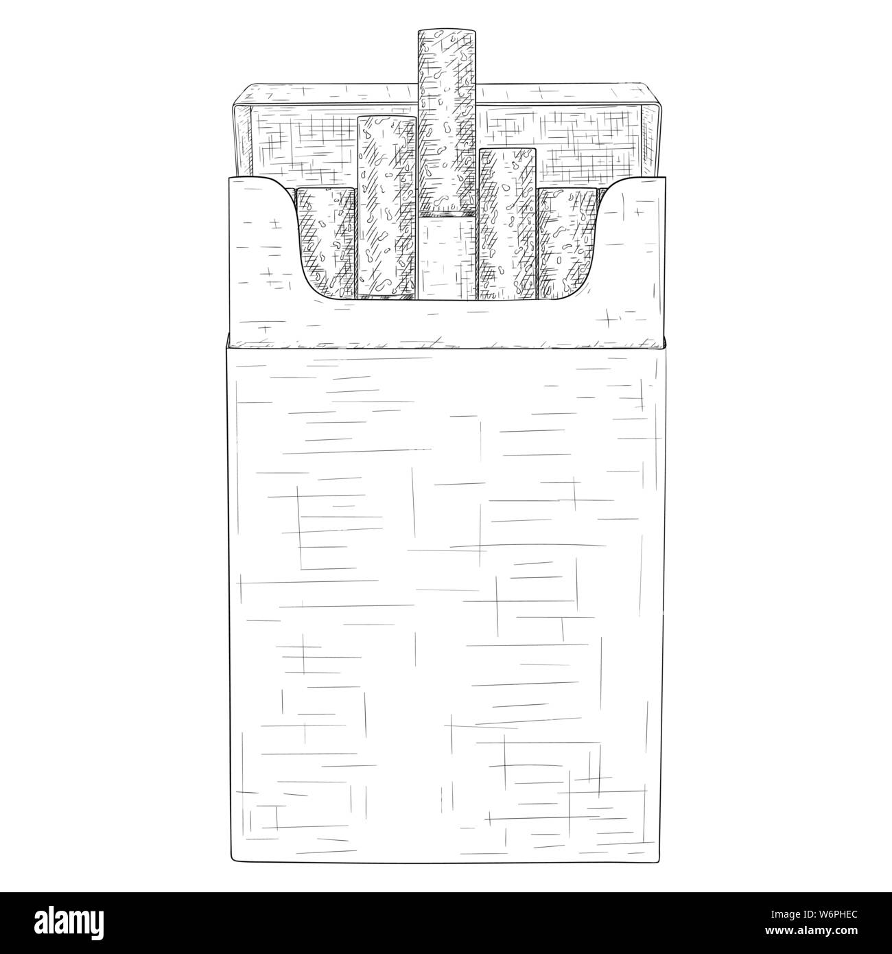 Pack of cigarettes. Hand drawn sketch Stock Vector Image & Art - Alamy