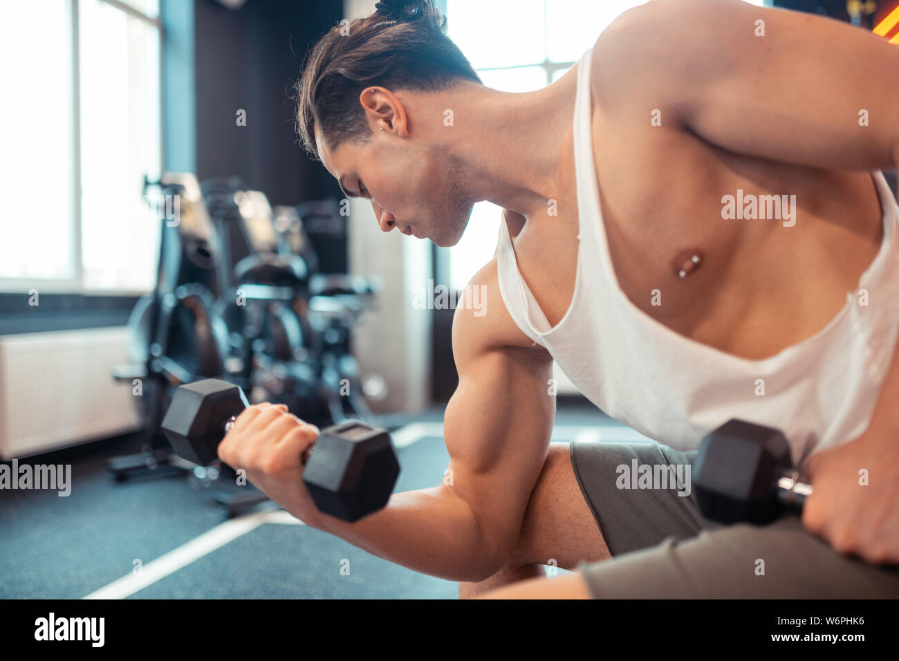 Serious young man focusing on his training Stock Photo - Alamy