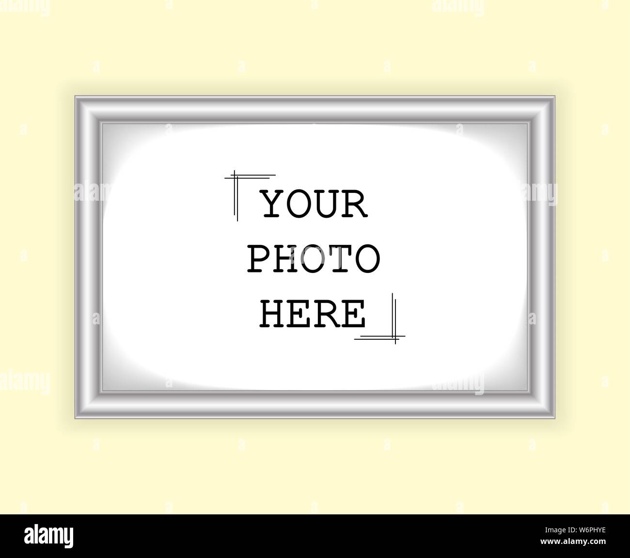 Horizontal and vertical silver frames for photo, diploma or text. The ...