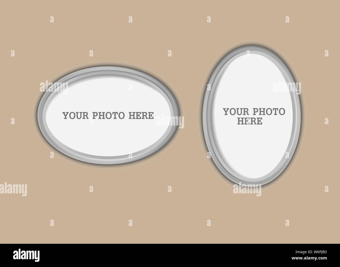 Horizontal and vertical silver frames for photography, diploma or ...