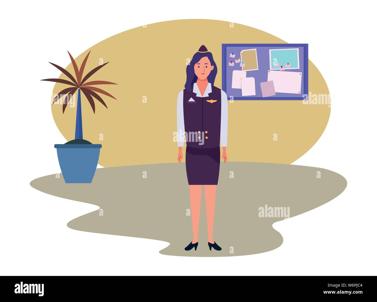 Stewardess airliner worker character cartoon Stock Vector Image & Art ...