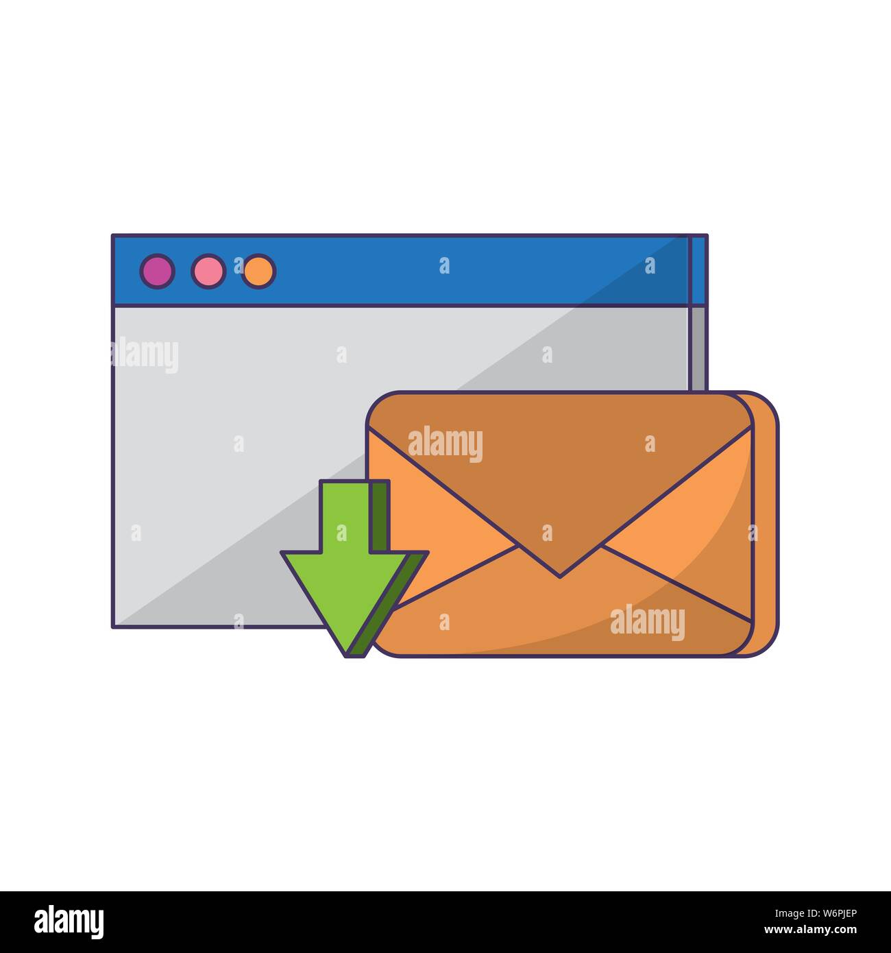 email message digital card cartoon Stock Vector Image & Art - Alamy