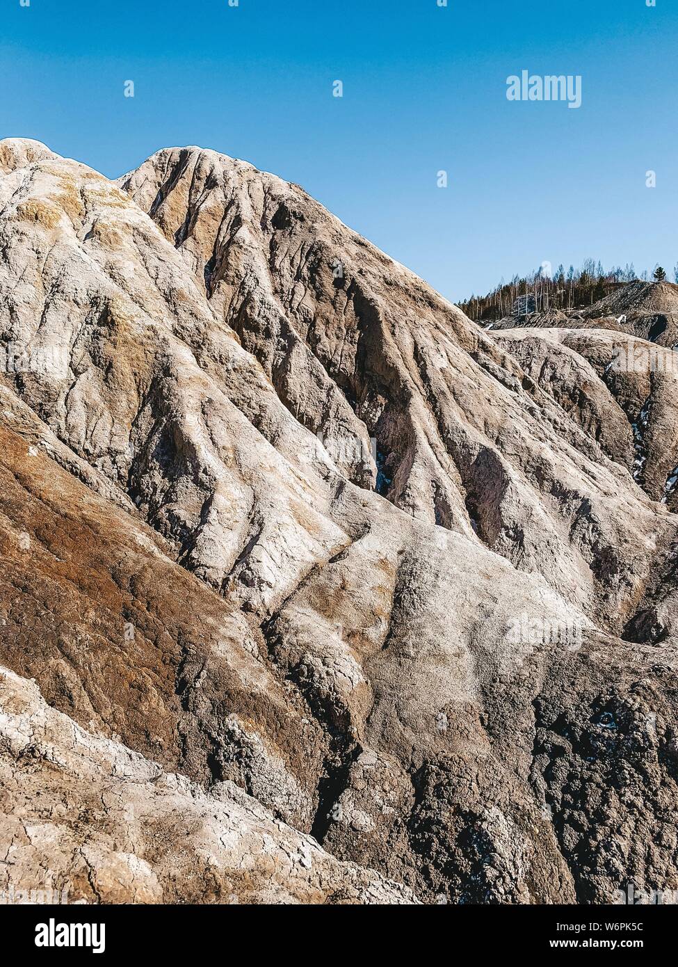 Clay Open Quarry Mars Landscape with Orange Water. Abandoned Rock ...