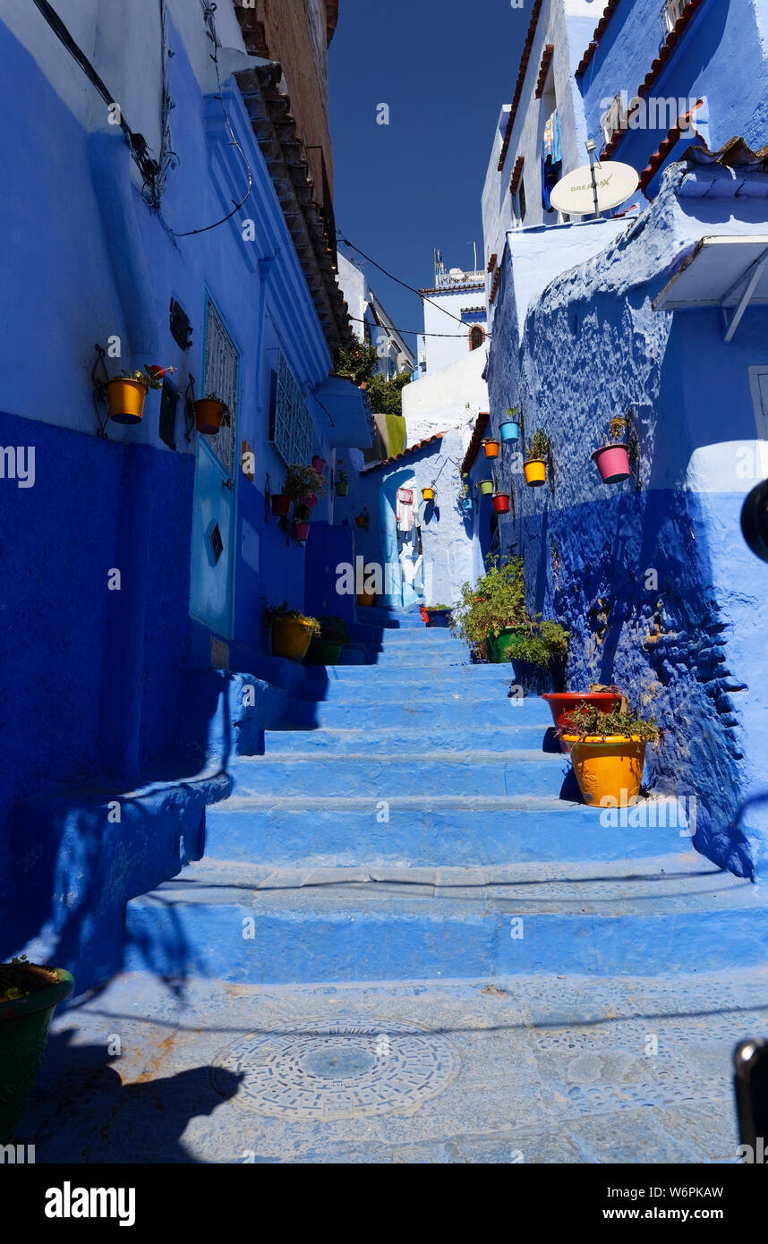 The blue town Chefchaouen Chaouen / Morocco, Narrow Streets, lanes and ...