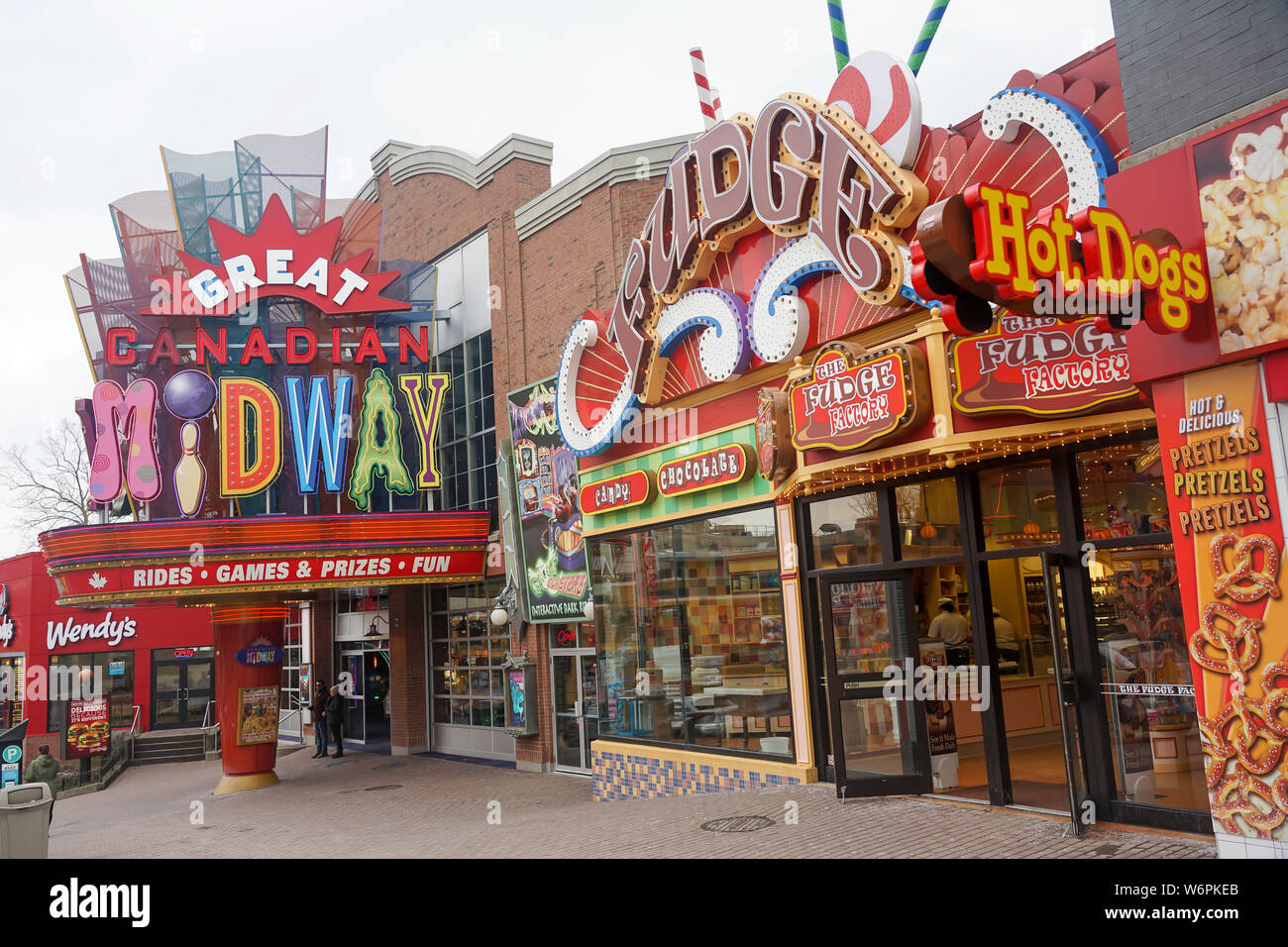 Main Street Niagara Falls also know as The Street of fun, a lot of ...