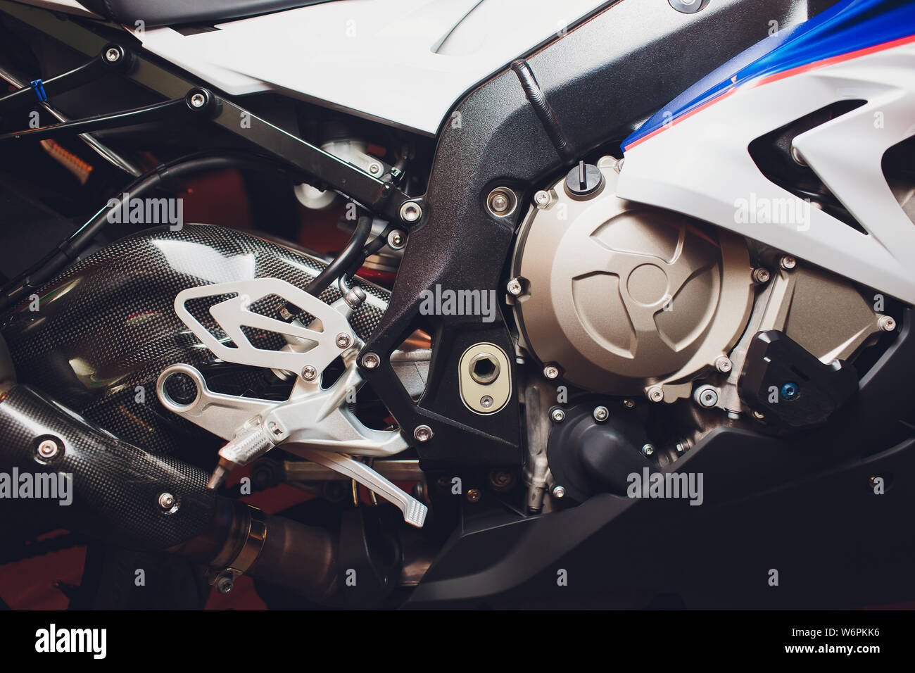 Motorcycle engine, detail of motorcycle engine. close-up Stock Photo ...