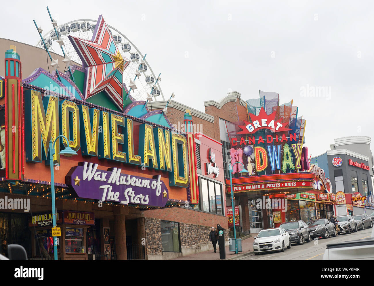 Main Street Niagara Falls also know as The Street of fun, a lot of ...
