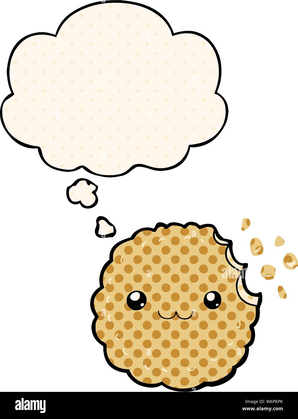 cartoon biscuit with thought bubble in comic book style Stock Vector ...