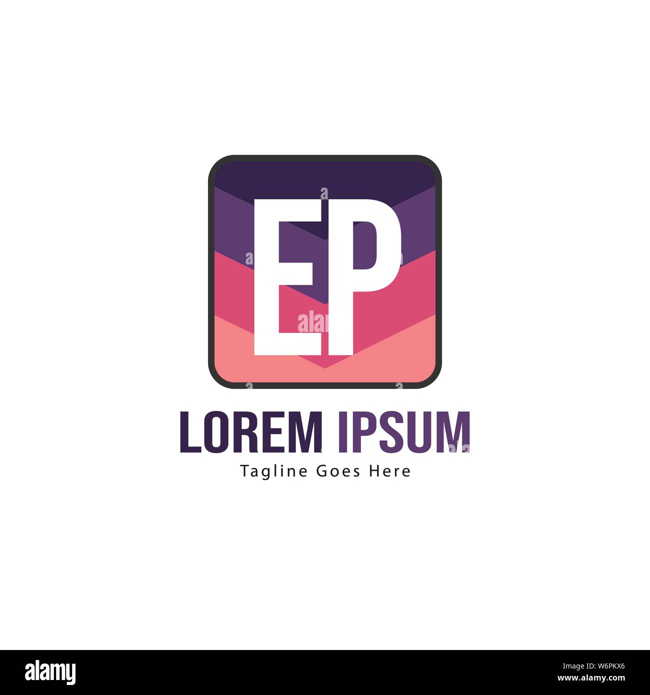 Initial EP logo template with modern frame. Minimalist EP letter logo ...