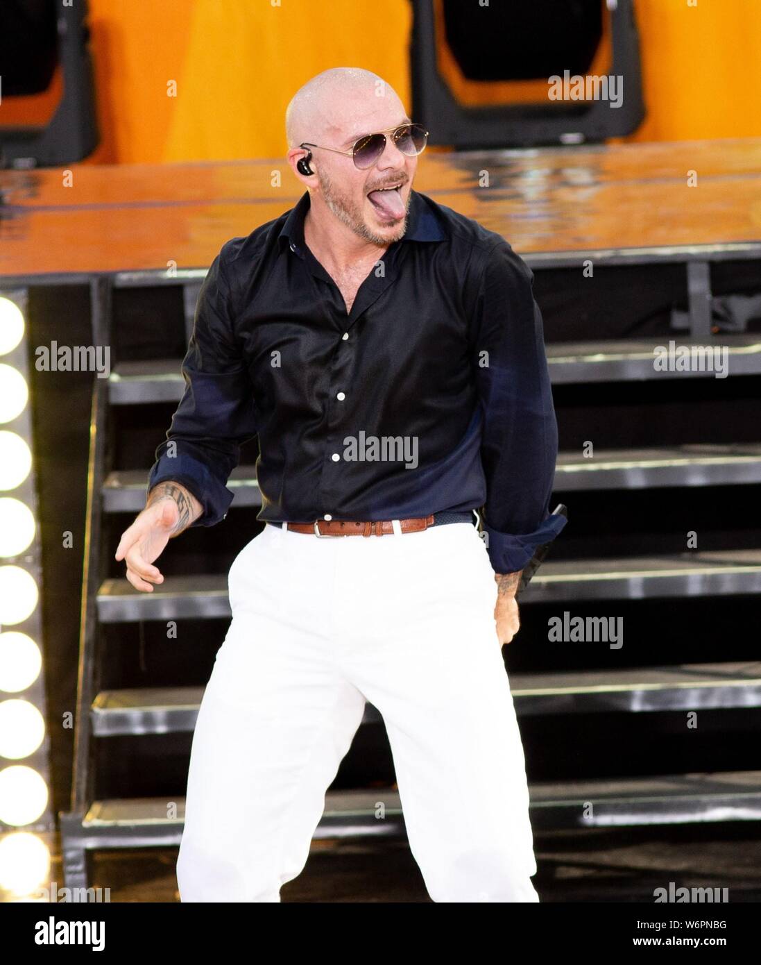 New York, NY, USA. 2nd Aug, 2019. Pitbull on stage for Pitbull in ...